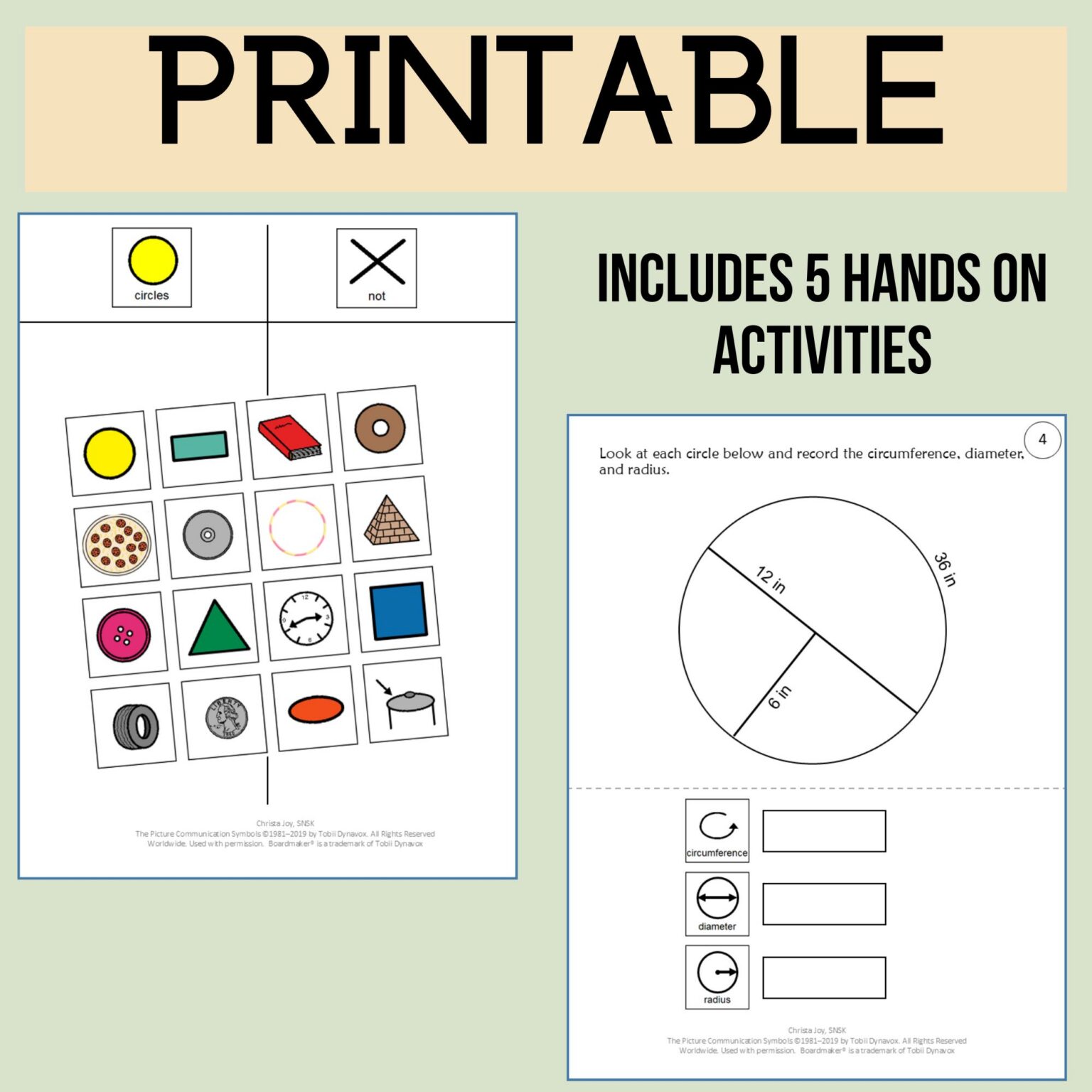 Super Simple Circles All Around Us Special Education Radius Diameter ...