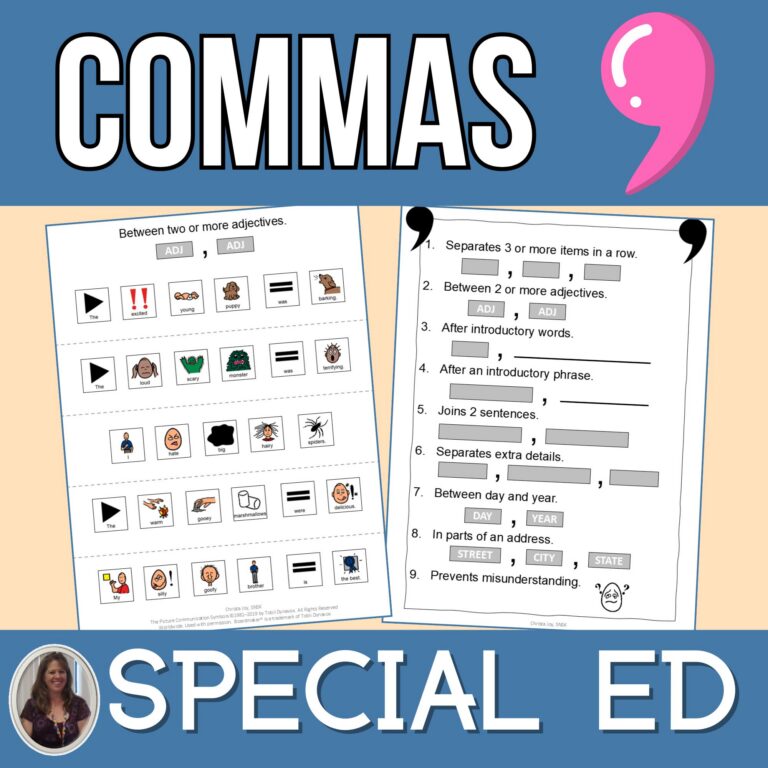Using Commas Worksheets Special Education Commas Anchor Chart Rules ...
