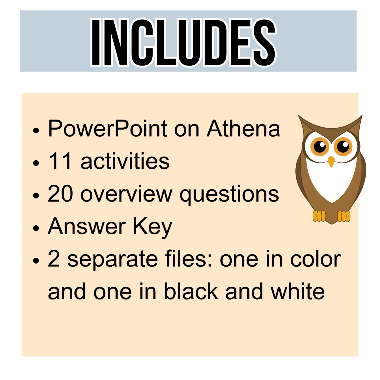 Athena Goddess of Wisdom Greek Mythology Middle School Worksheets ...