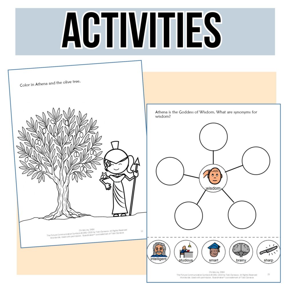 Athena Goddess of Wisdom Greek Mythology Middle School Worksheets ...