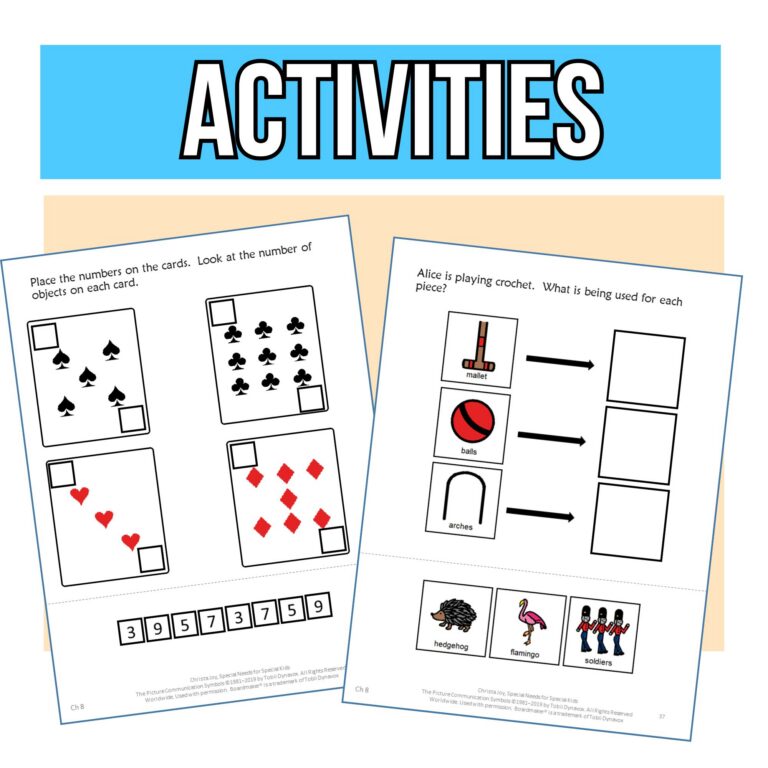 Alice in Wonderland Adapted Novel Study Special Ed Activities ...